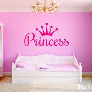 Princess Crown Girls Nursery Room Vinyl Wall Decal #1 Graphics 42"x22 ...