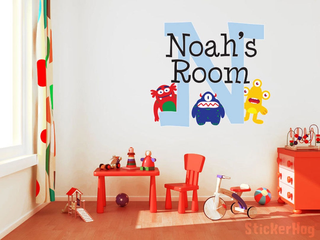 Custom Silly Monsters Name Monogram Wall Decal #1 Boys Girls Nursery ...