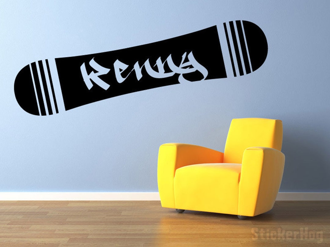Snowboard Name Monogram Wall Decal Vinyl Graphics 22"x5" Home Decor - Etsy