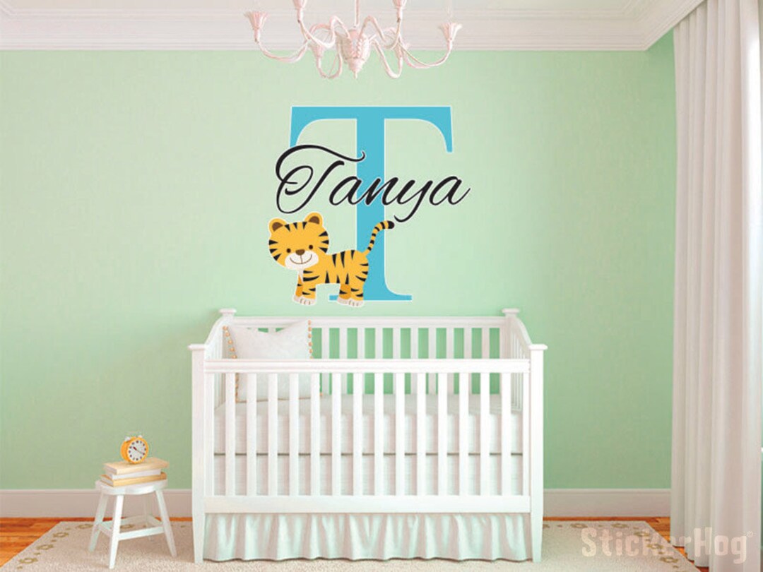 Custom Tiger Name Monogram Vinyl Wall Decal #1 Girls and Boys Room ...