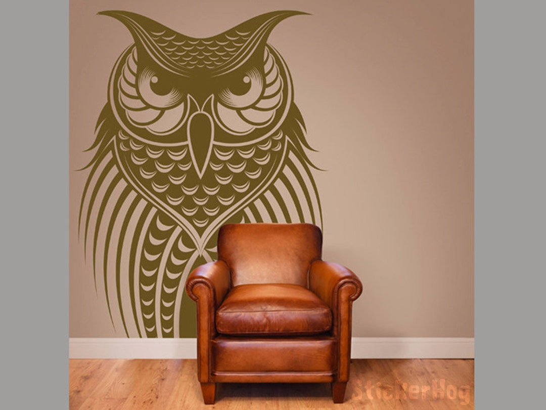 Stylized Owl Bird Vinyl Wall Decal Owls Home Decor 51x80" - Etsy