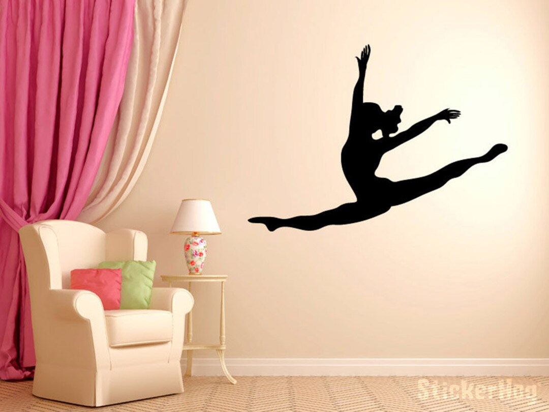 Leaping Dancer Wall Decal Vinyl Sticker Dance Studio Bedroom Wall Home ...