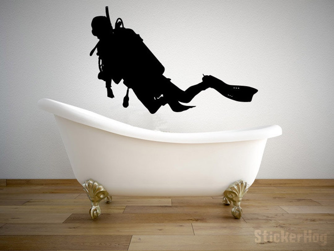 Scuba Diver Under Water Wall Graphic Vinyl Decal #4 Bedroom Wall ...