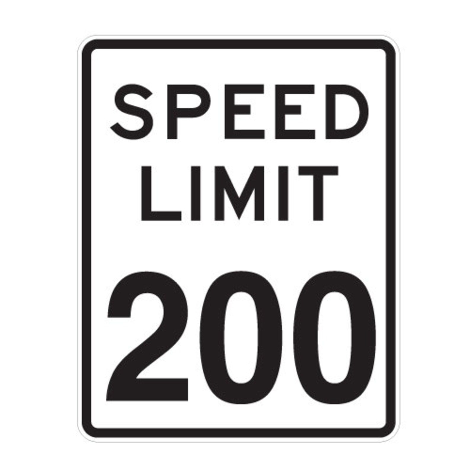 Street & Traffic Sign Wall Decals Speed Limit 200 Sign - Etsy