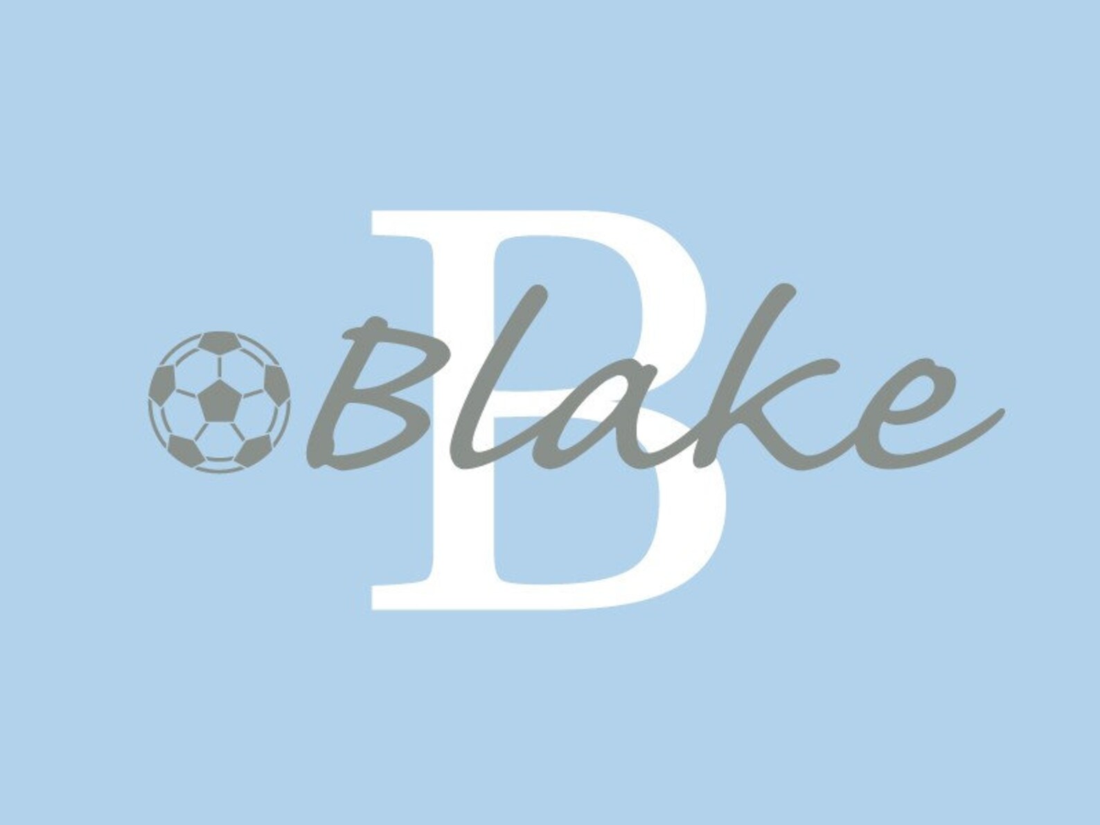 Soccer Ball Name Monogram Wall Decal for Girls and Boys 22" Tall - Etsy