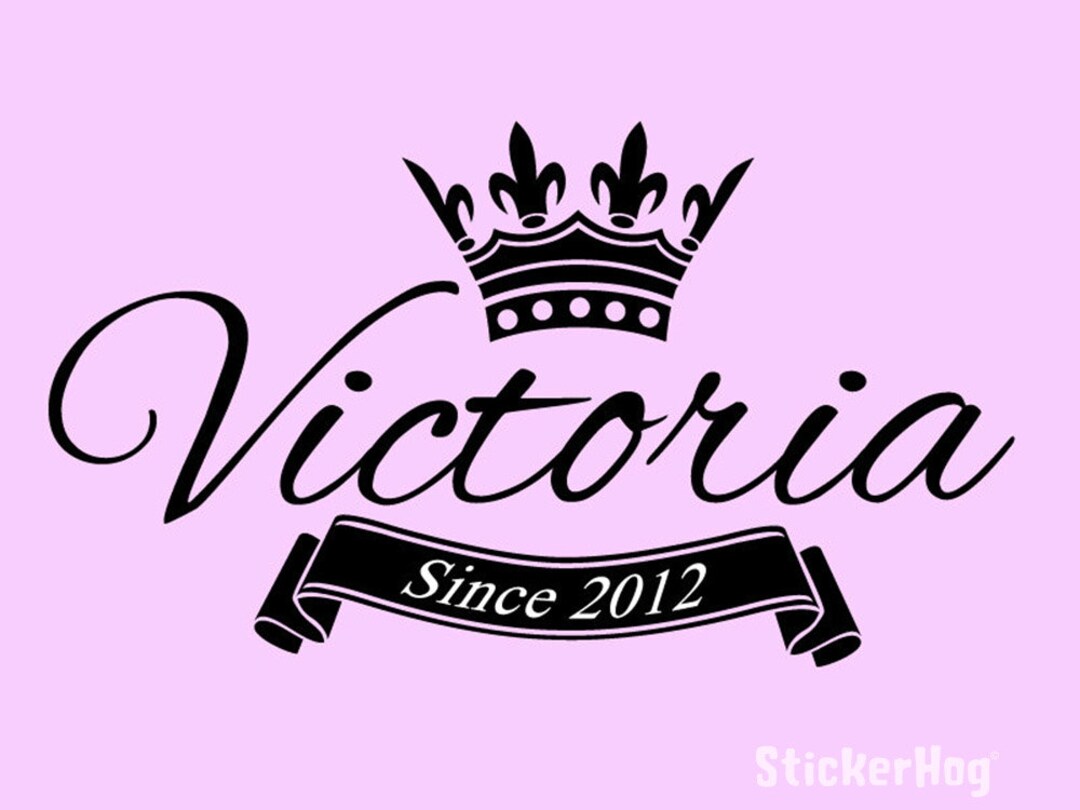 Queen Crown Name Monogram Wall Decal Girls Kids Wall Decal Vinyl ...