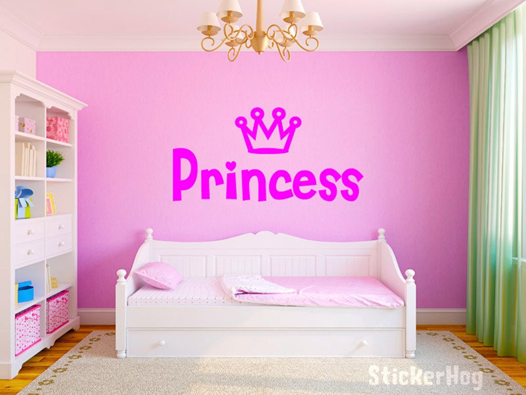 Princess Crown Girls Nursery Room Vinyl Wall Decal Graphics Bedroom ...