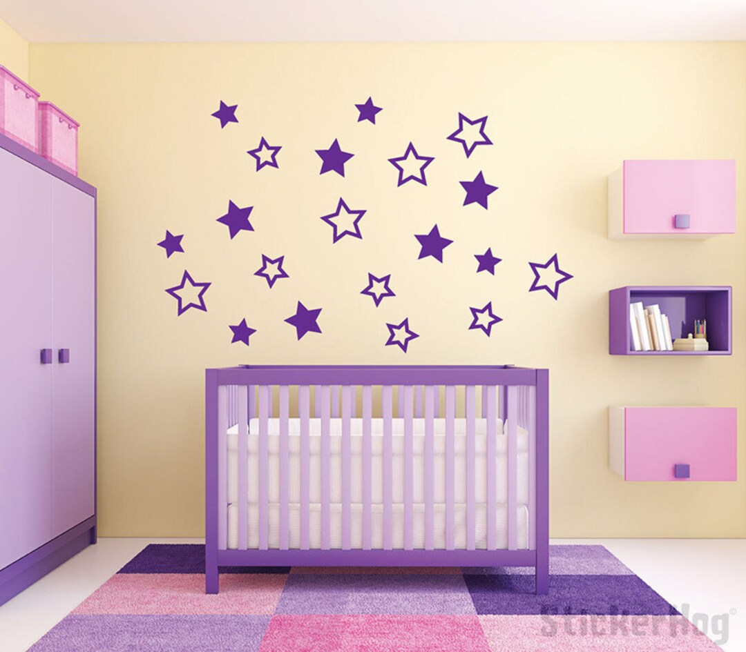 Stars Kids Room Vinyl Wall Decal Graphic Set 24"x20" Sheet Home Decor ...