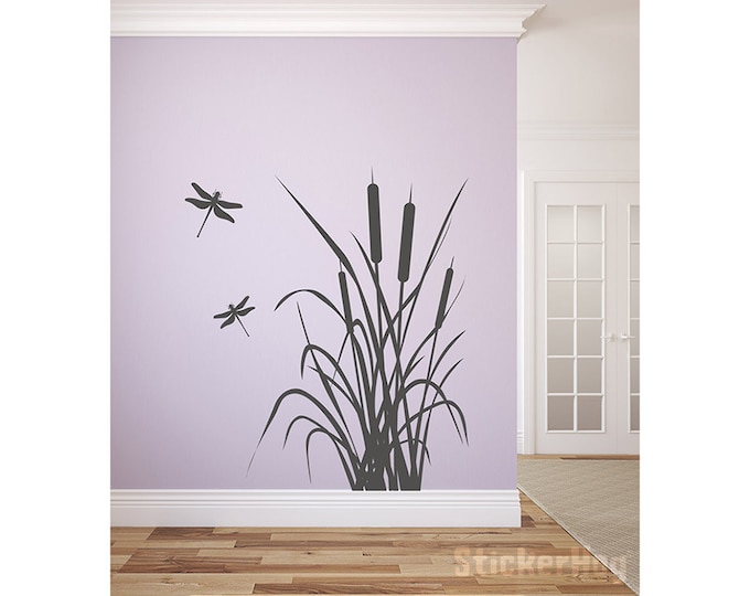 Dragonfly and Cattails Vinyl Wall Decal Graphics Bedroom Home - Etsy