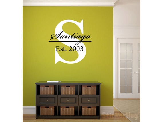 Big Letter Last Name Family Monogram Wall Vinyl Decal Graphic - Etsy
