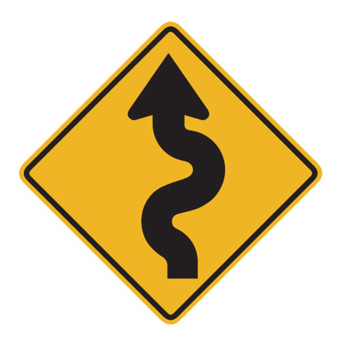 Street & Traffic Sign Wall Decals Winding Road Sign | Etsy