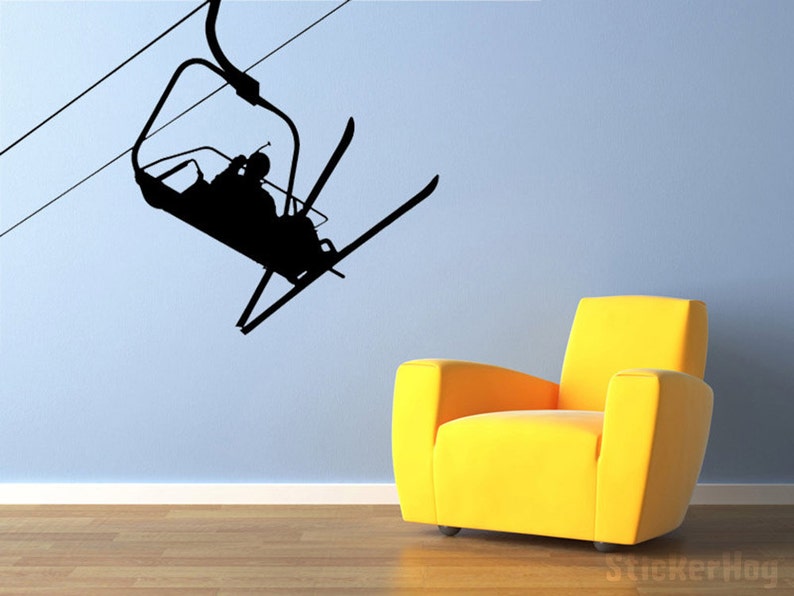 Skier Ski Lift Vinyl Wall Decal for Home Decor - Etsy