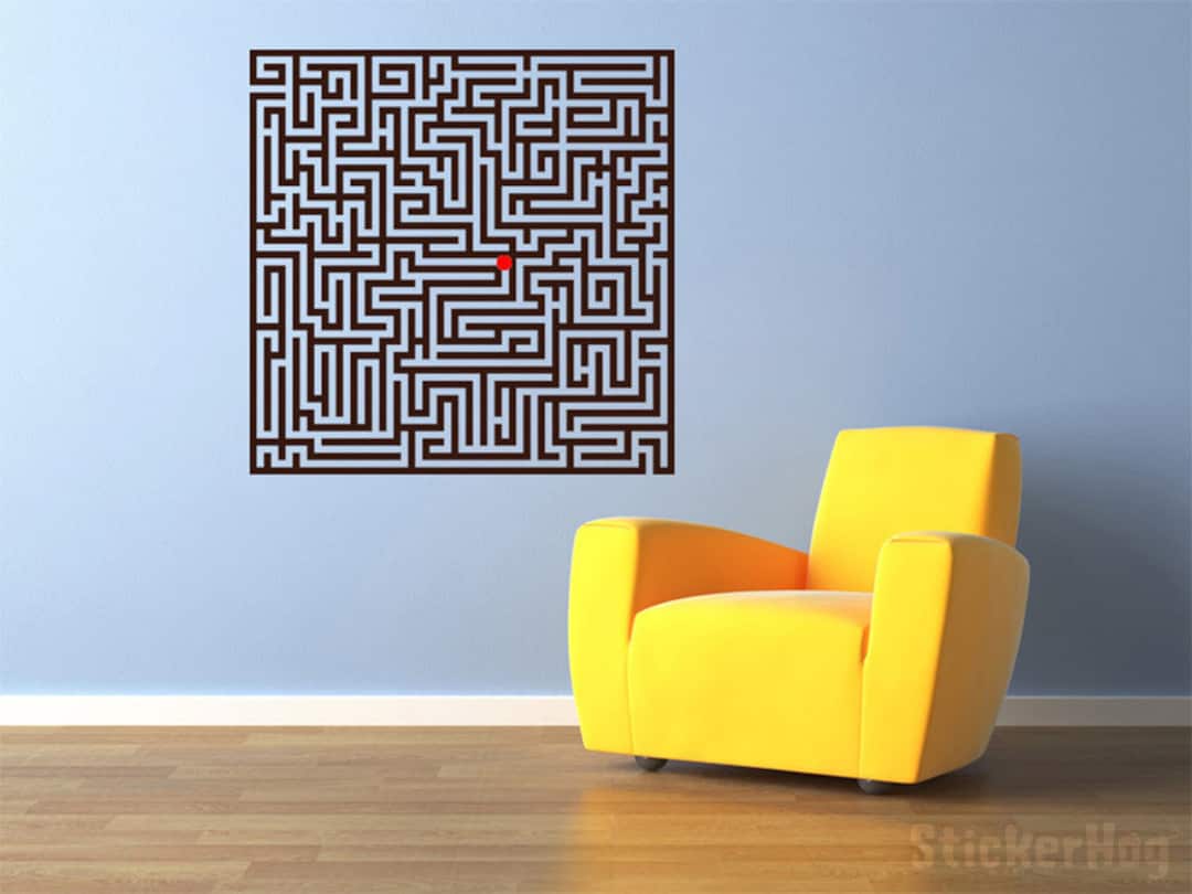 Maze With Your Are Here Spot Wall Decal Vinyl 22"x22" - Etsy