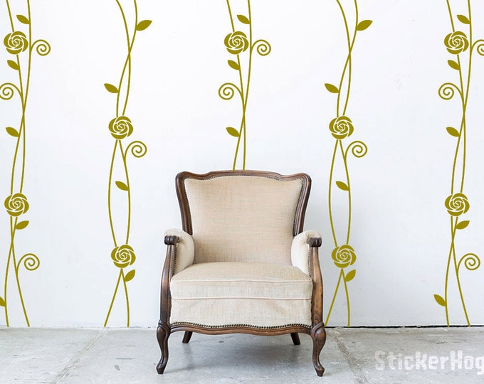 Floral Vine Wall Decal Wall Fabric Vinyl Decal Removable and Reusable ...