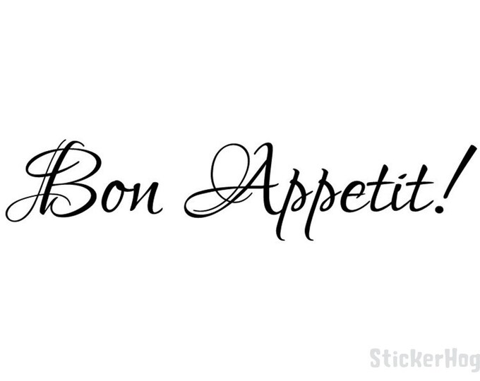Bon Appetit With Chef Hat Vinyl Wall Decal. Kitchen Decor, Bon Appetit ...