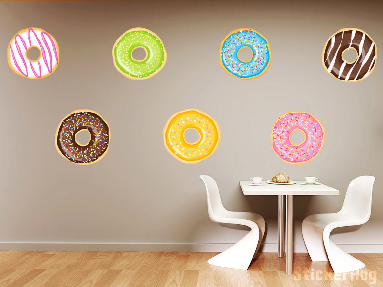 Donut Pattern Mini Wall Decals Graphic Vinyl Sticker Bedroom - Etsy