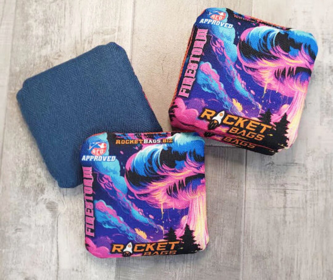 Firestorm Pro Cornhole Bags - ACO Approved - Rocket Bags - 5.5/8 Speeds ...