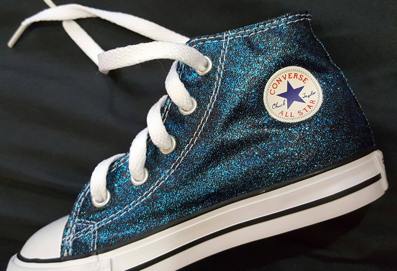 WOMEN SIZE Handpainted and Washable Glitter/sparkle Converse Chuck ...