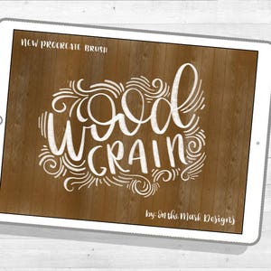 Wood Grain Lettering Procreate Brush - Etsy