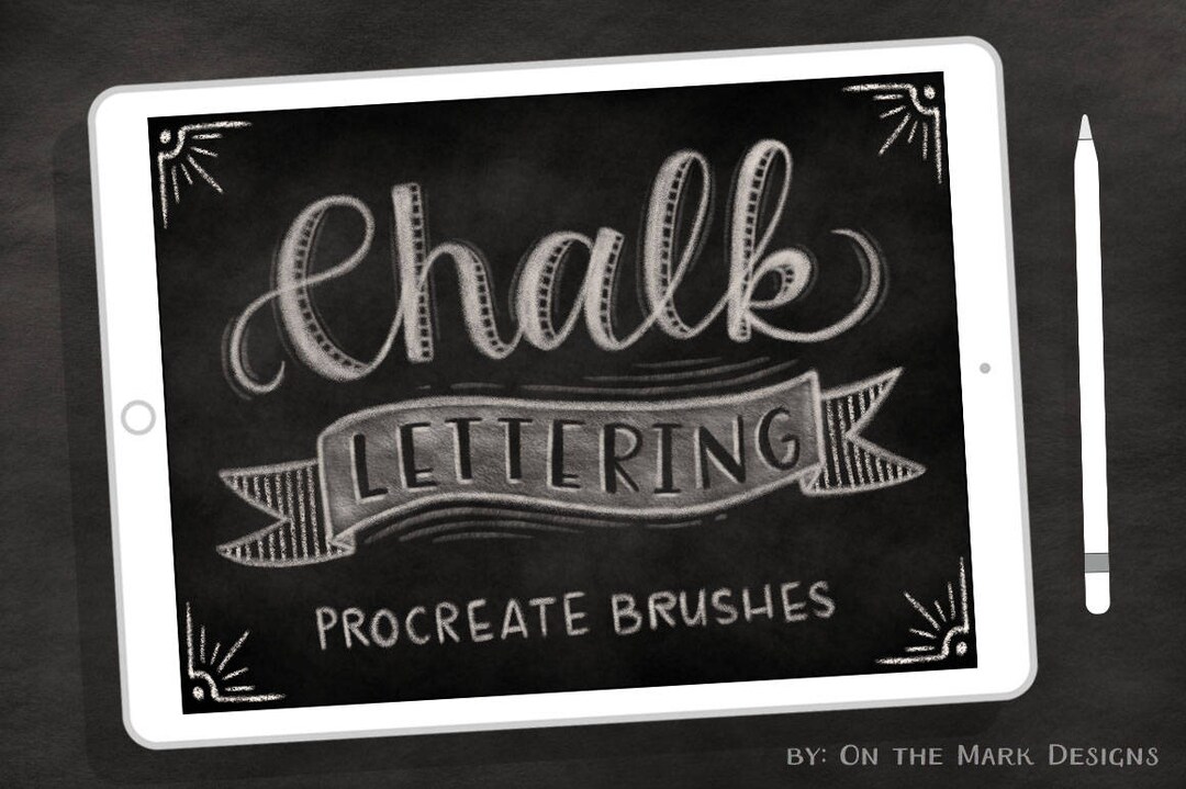 5 Chalk Lettering Procreate Brushes - Etsy