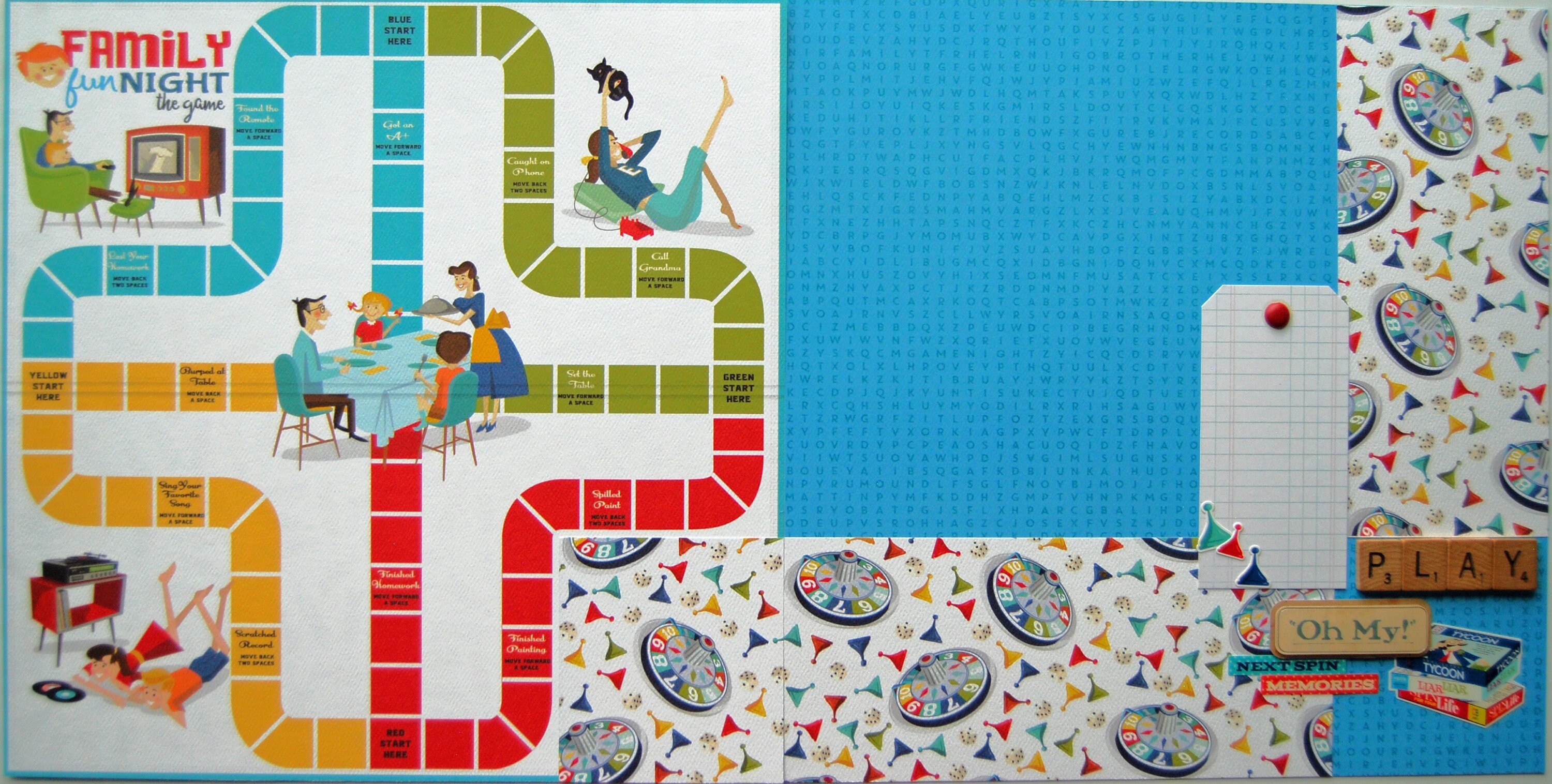 Premade Double Scrapbook 12x24 Page Layout Called "family Fun Game ...