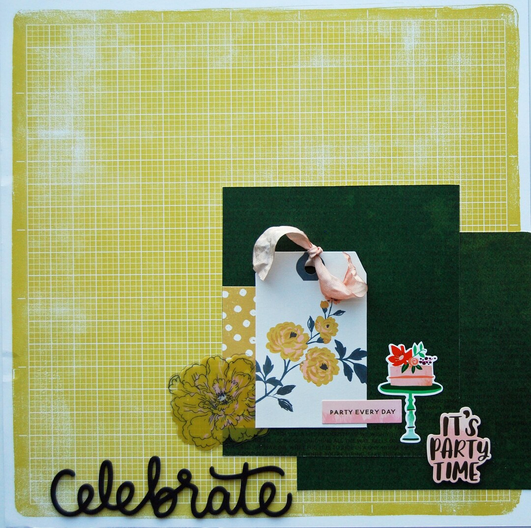 Premade Single Scrapbook Page 12x12 Layout Called celebrate It's Party ...