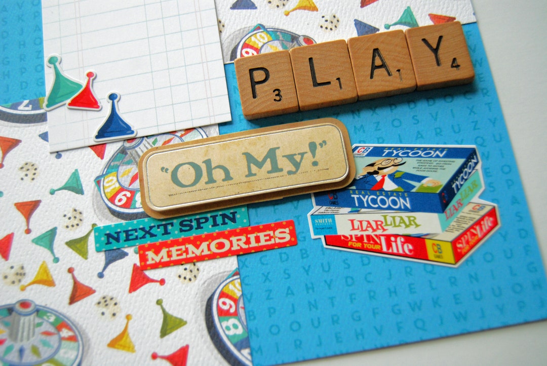 Premade Double Scrapbook 12x24 Page Layout Called "family Fun Game ...