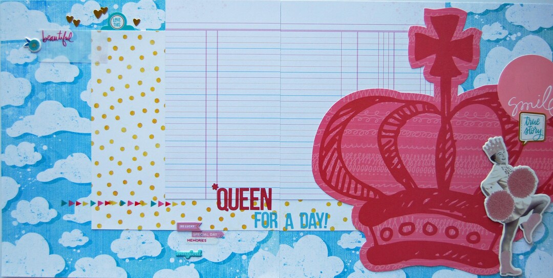 Premade Double Scrapbook Page 12x24 Layout Called "queen for a Day ...
