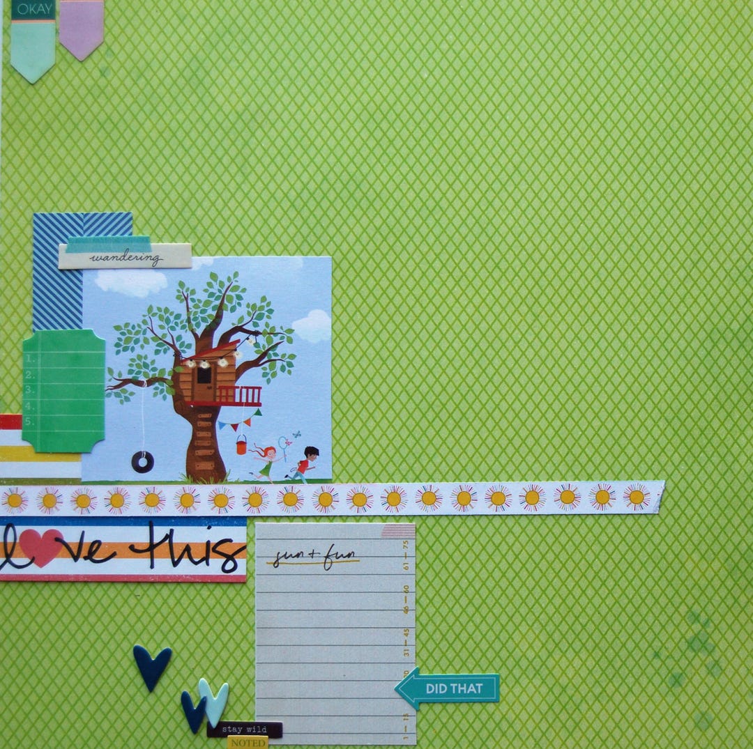 Premade Single Scrapbook Page 12x12 Layout Called "sun & Fun" Love This ...