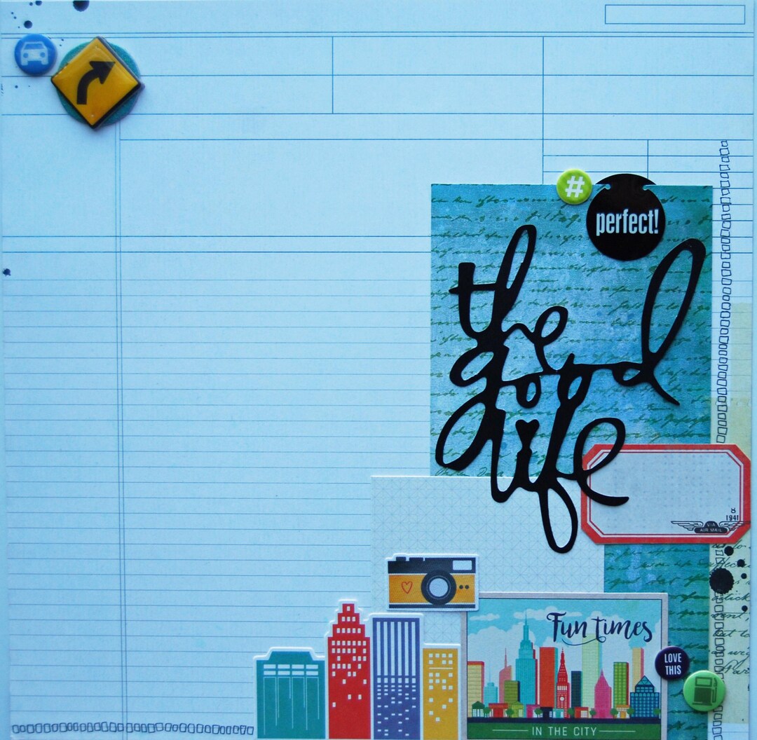 Premade Single Scrapbook Page 12x12 Layout Called "the Good Life" Fun ...