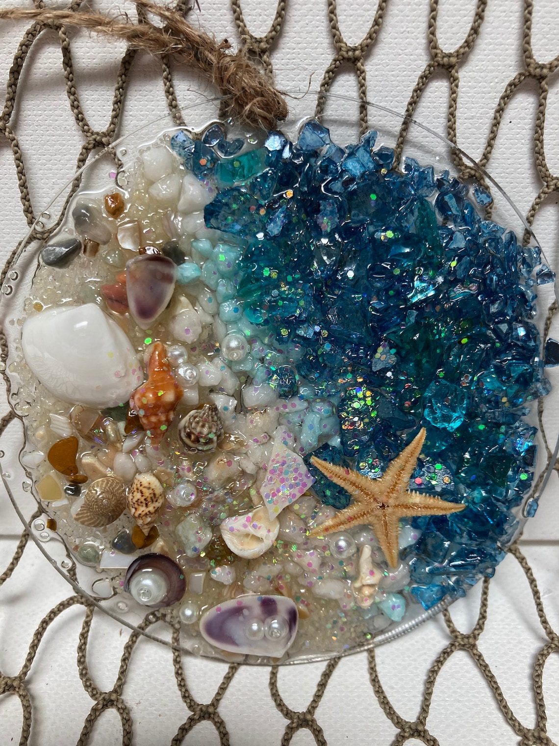 Seashell Coastal Ornament/sun Catcher, Seashell Sun Catcher, Coastal ...