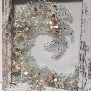 Crystal Ocean Wave Window/rustic Beach Wall Hanging/resin Wave Window ...