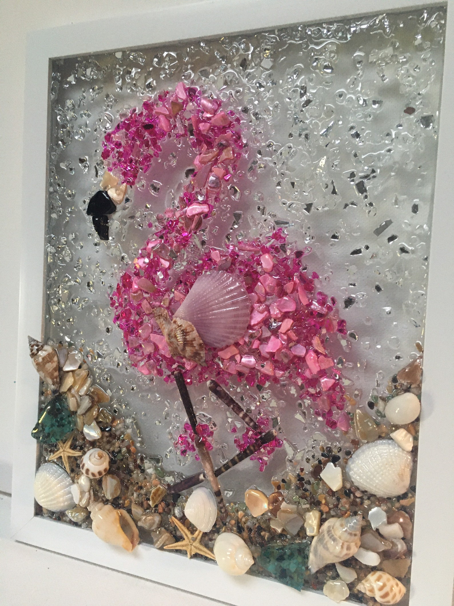 Flamingo Glass Art, Flamingo Decor, Flamingo Wall Hanging, Pink ...