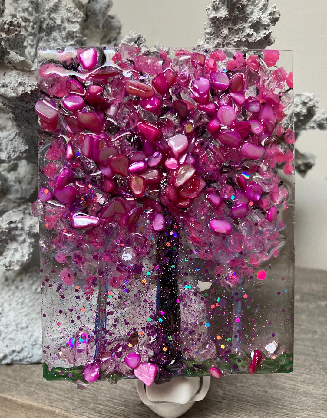 Pink Nightlight, Cherry Blossom Trees Nightlight, Plug in Nightlight ...