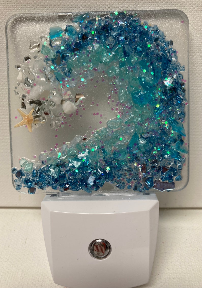 Coastal Nightlight/wave Nightlight/beach Wall Light/night Light/resin ...