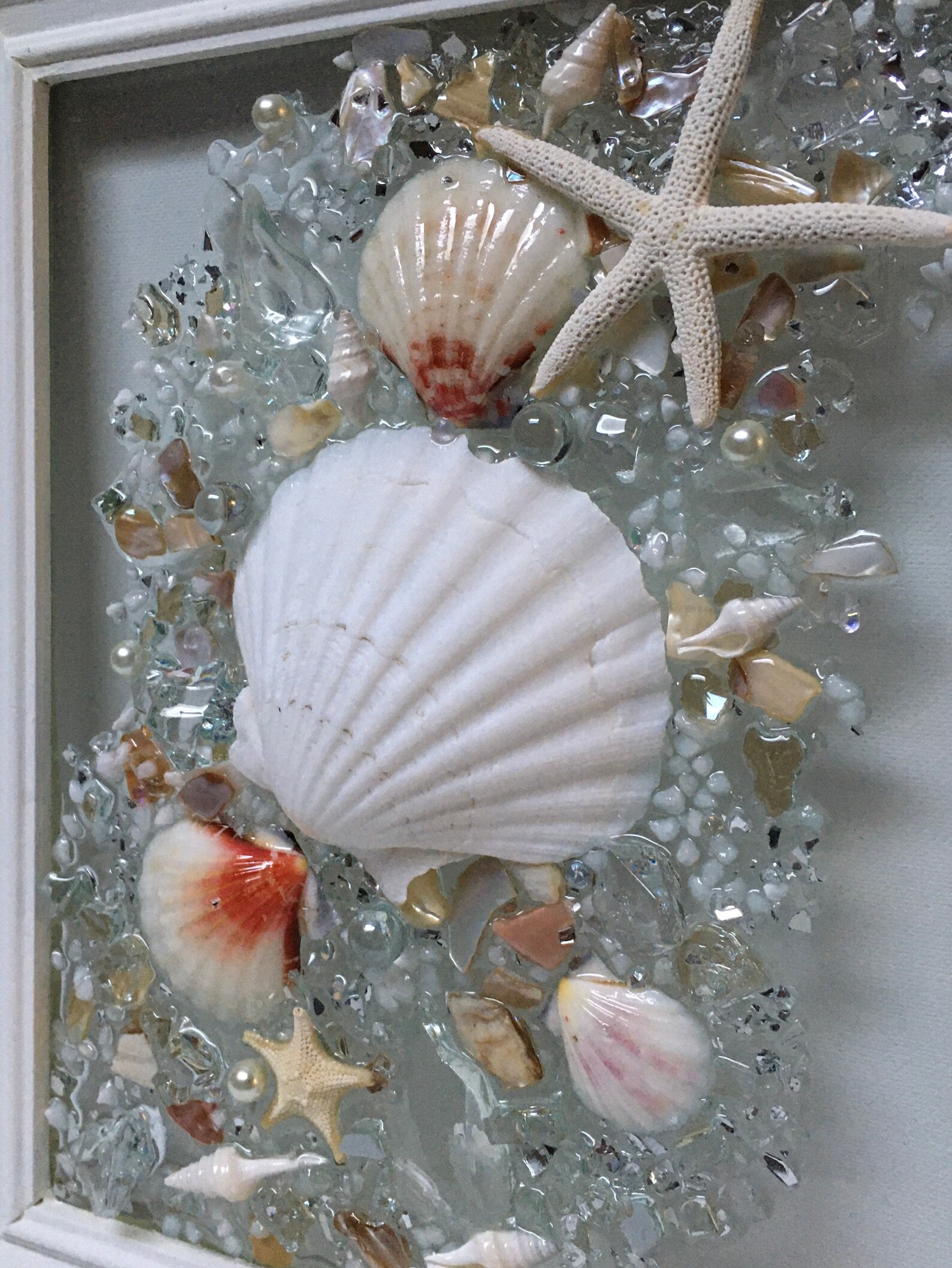 Crystal Seashell Arrangement White Seashell Window Crystal - Etsy