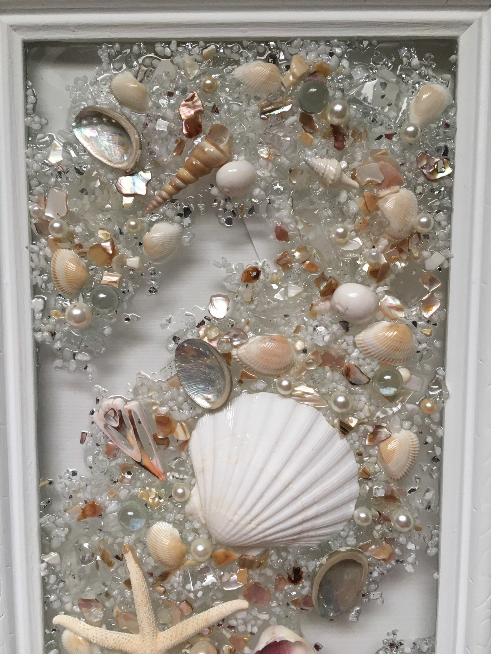 White Seashell & Crystal Wall Hanging for Beach/ocean Seashell - Etsy