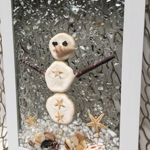 Seashell Snowman, Coastal Snowman, Beach Christmas Snowman, Resin ...