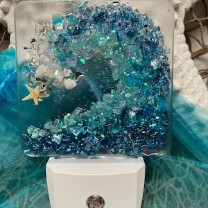 Coastal Nightlight/wave Nightlight/beach Wall Light/night Light/resin ...