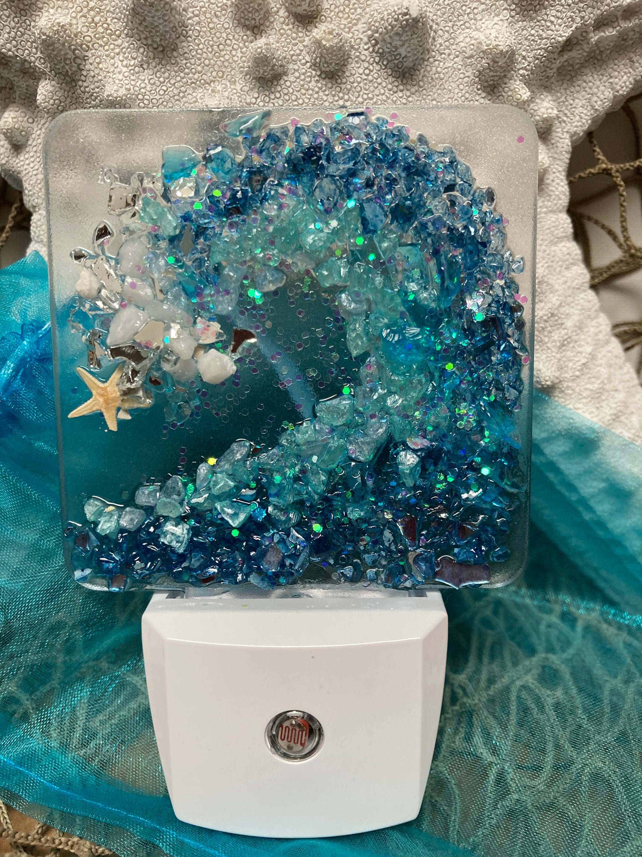 Coastal Nightlight/wave Nightlight/beach Wall Light/night Light/resin ...