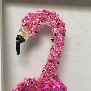 Flamingo Glass Art, Flamingo Decor, Flamingo Sea Glass Resin Window ...