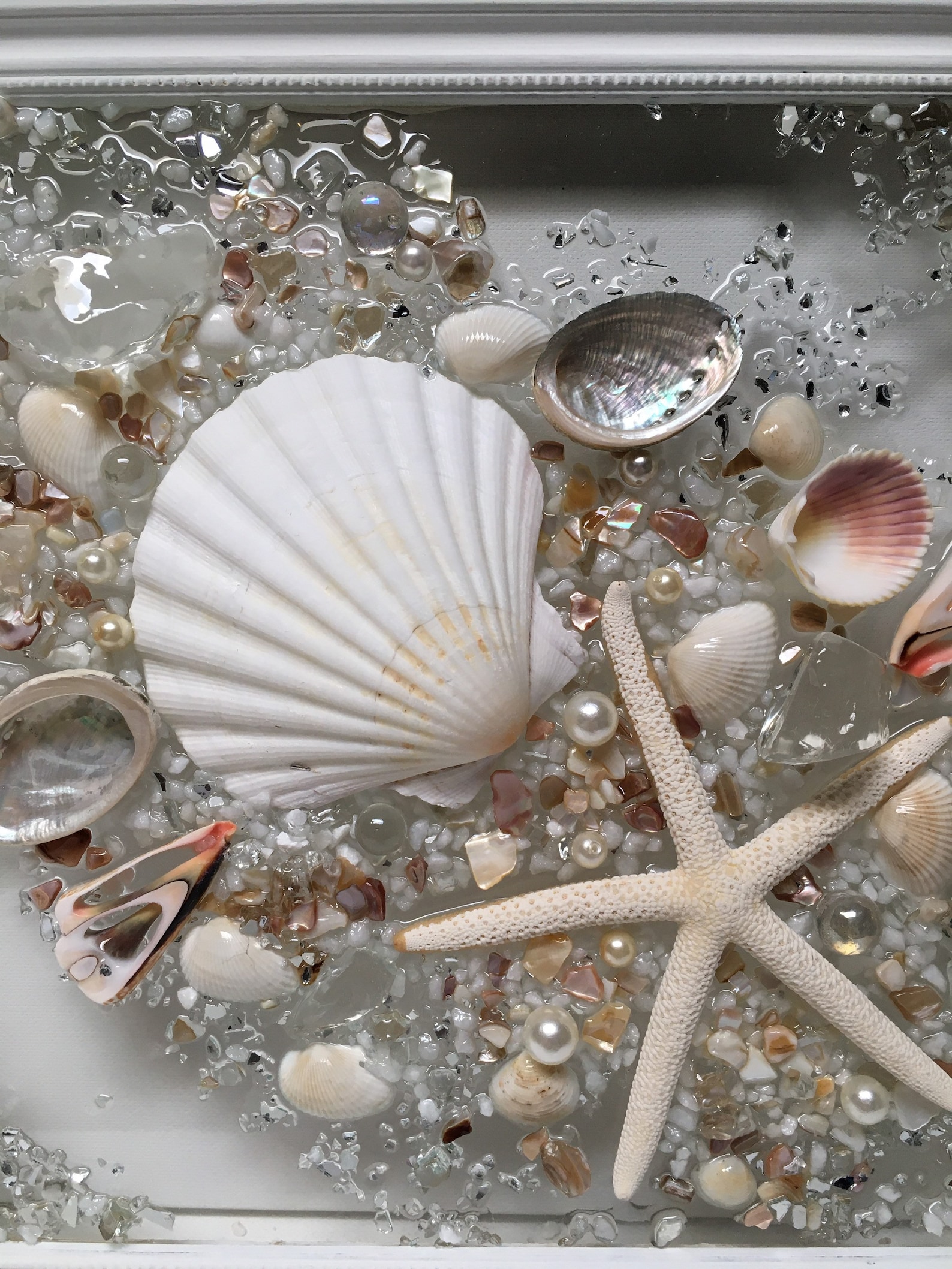 White Seashell & Crystal Wall Hanging for Beach Ocean - Etsy