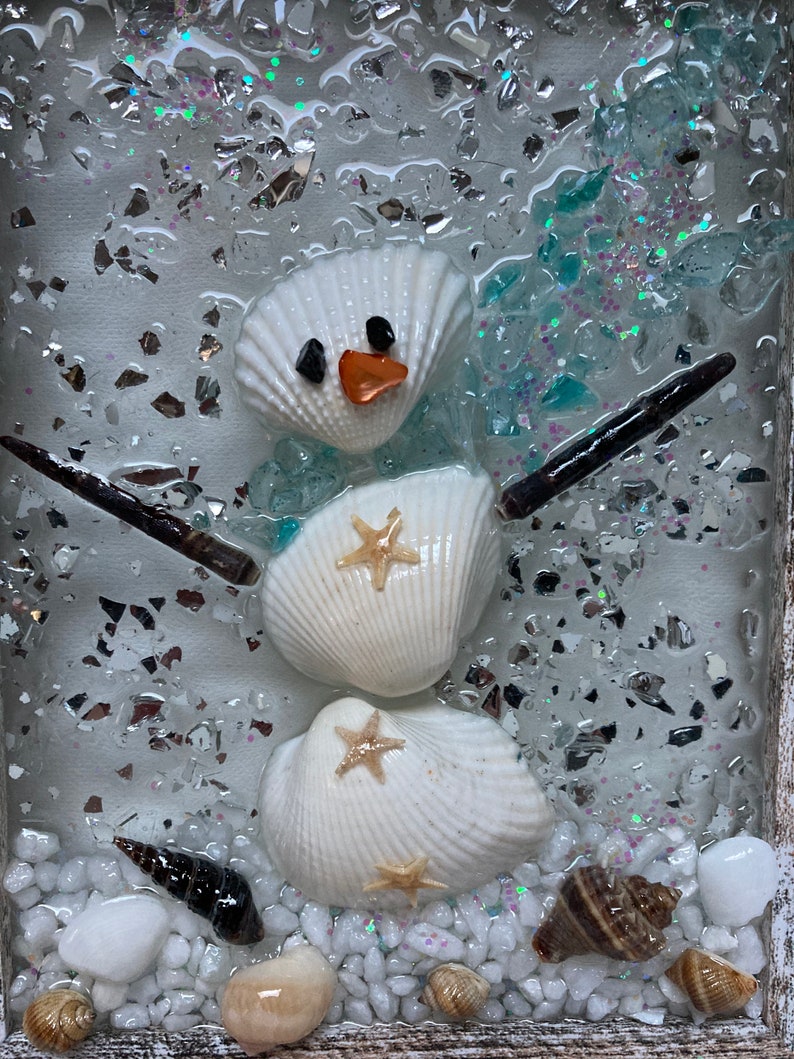 Seashell Snowman/coastal Snowman/beach Snowman/holiday Snowman - Etsy