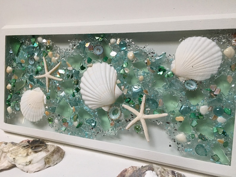 Seafoam Green Seashell Window Artpastel Wall Artseashell Etsy