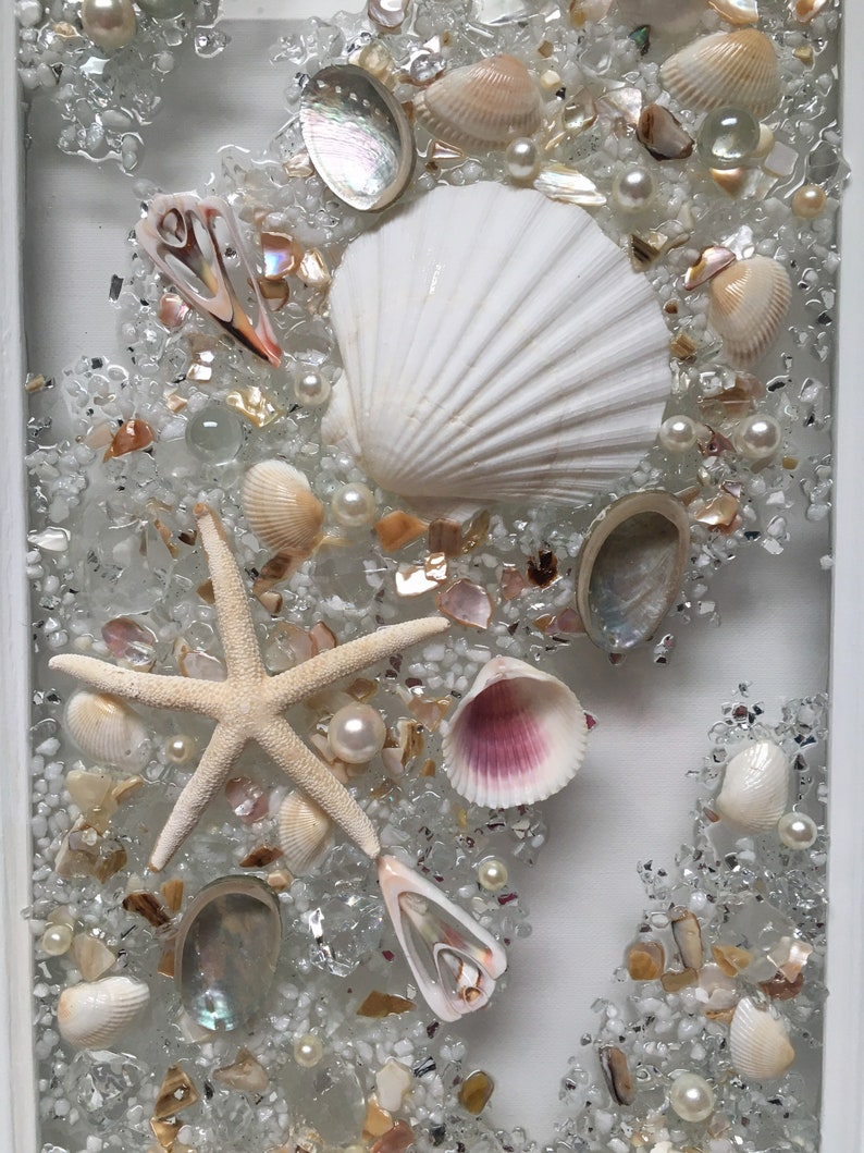 White Seashell & Crystal Wall Hanging for Beach/ocean Seashell - Etsy