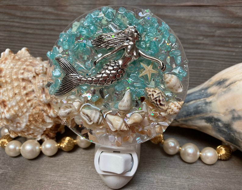 Mermaid Nightlight, Coastal Mermaid Nightlight,seaglass Nightlight ...