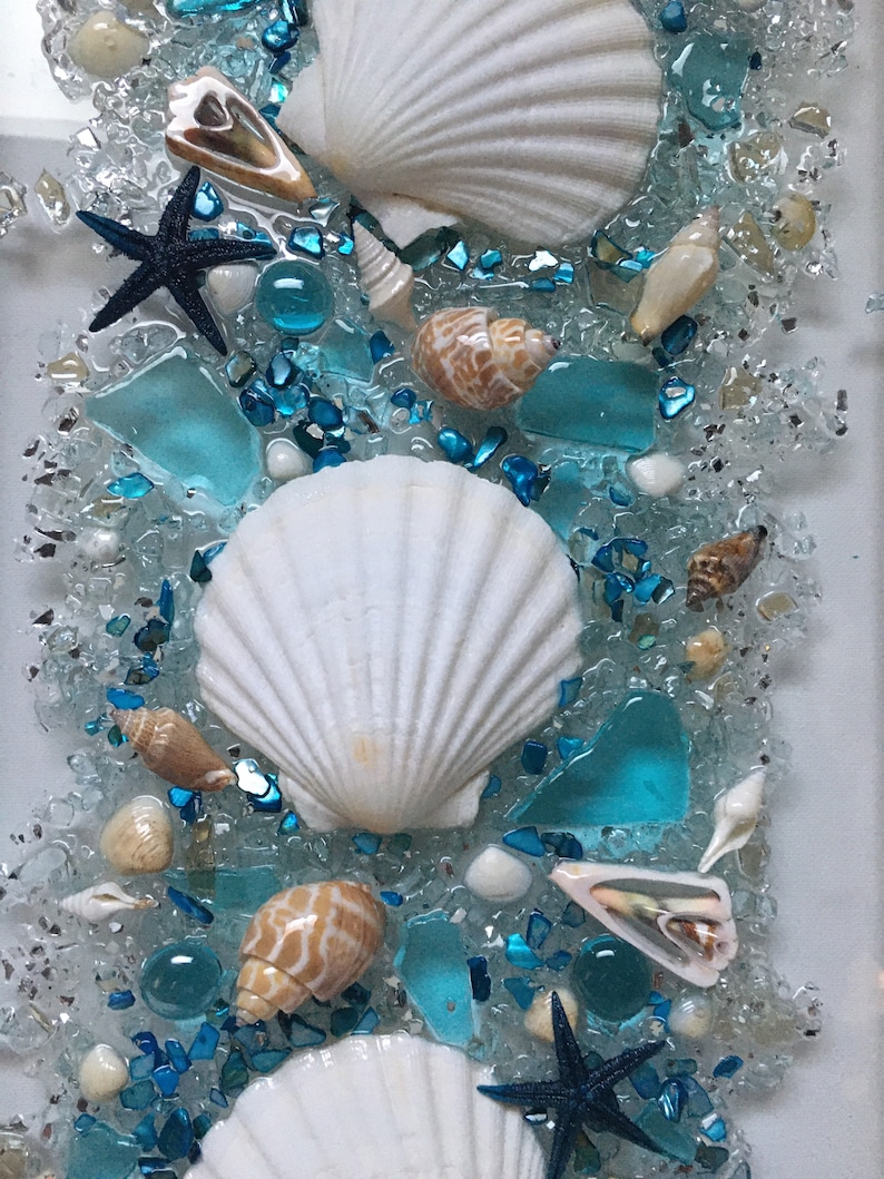 Seashell Art for Beach Home Beach Decor Resin Art Resin - Etsy