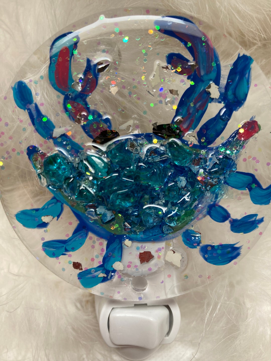 Coastal Crab Night Light/blue Crab Night Light/crab Night Light/coastal ...