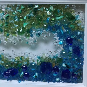 Seaglass Wave Window/seashell Art/beach Glass Art/coastal Wave/seascape ...