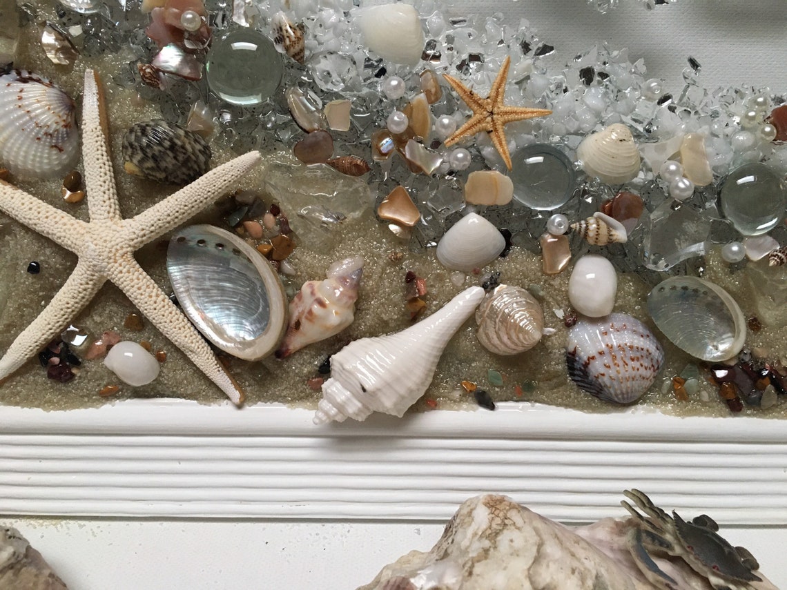 White Crystal & Seashell Ocean Wave/crystal Coastal - Etsy